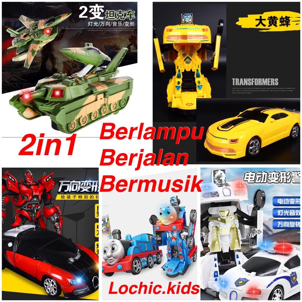 Jual ART G97T ZENMainan Mobil Robot Berubah Musik Lampu MOBIL POLISI ...