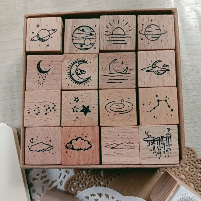 Jual khalishop - per pcs stempel kayu, wooden stamp, rubber stamp ...