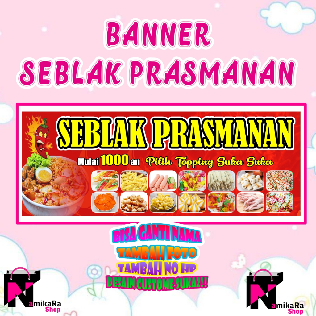 Jual Spanduk Banner Backdrop Seblak Prasmanan/ Spanduk Seblak Prasmanan ...