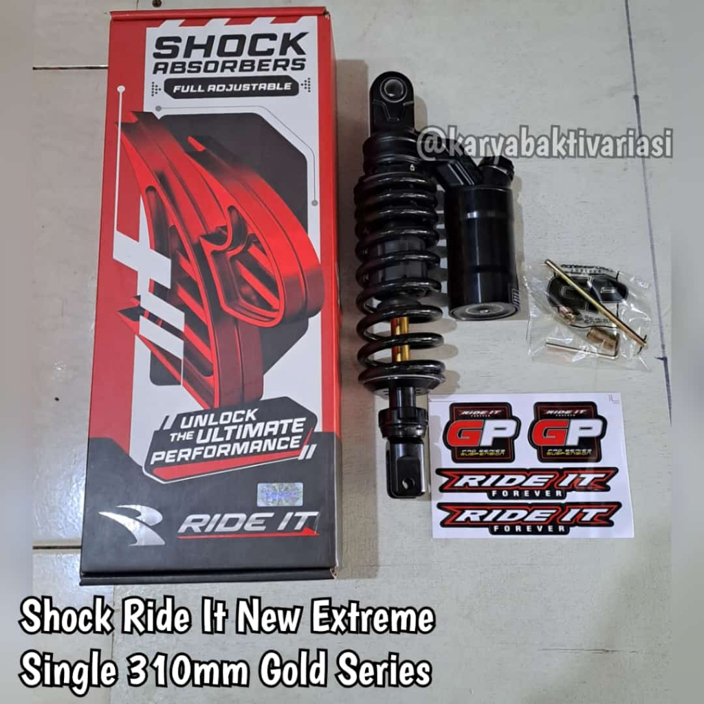 Jual SHOCK RIDE IT NEW EXTREME 310MM 330MM TITAN GREY, GOLD SERIES ...