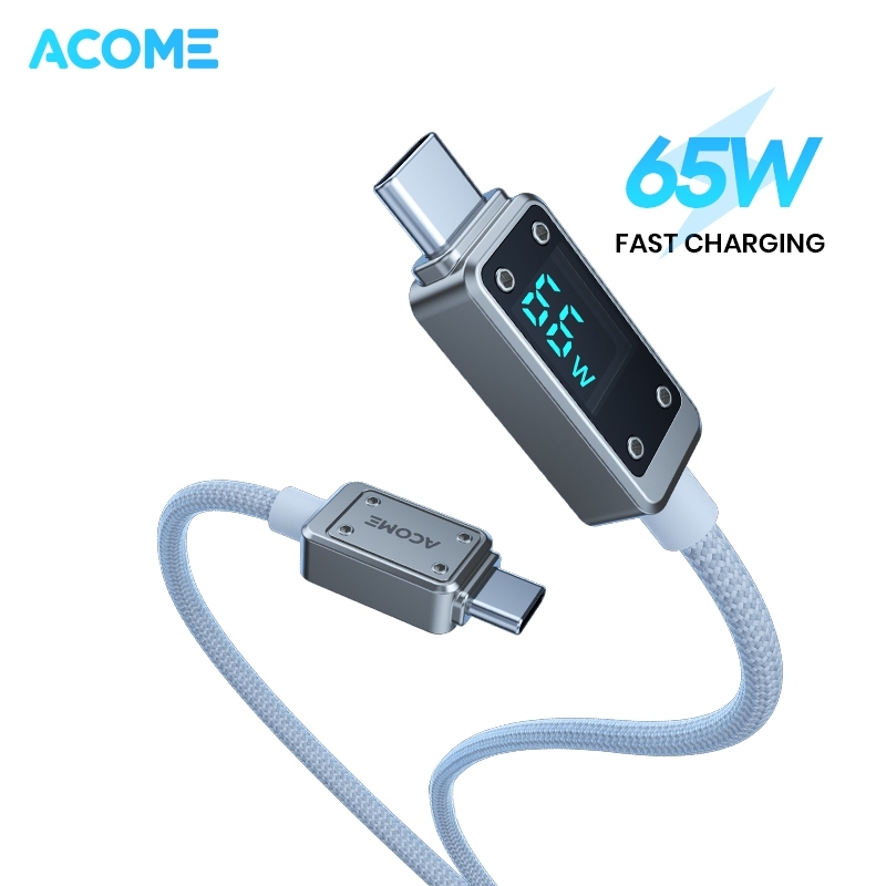 Jual ACOME Kabel Data Seri AI New Lightning Type C 1 Meter Cable LED ...