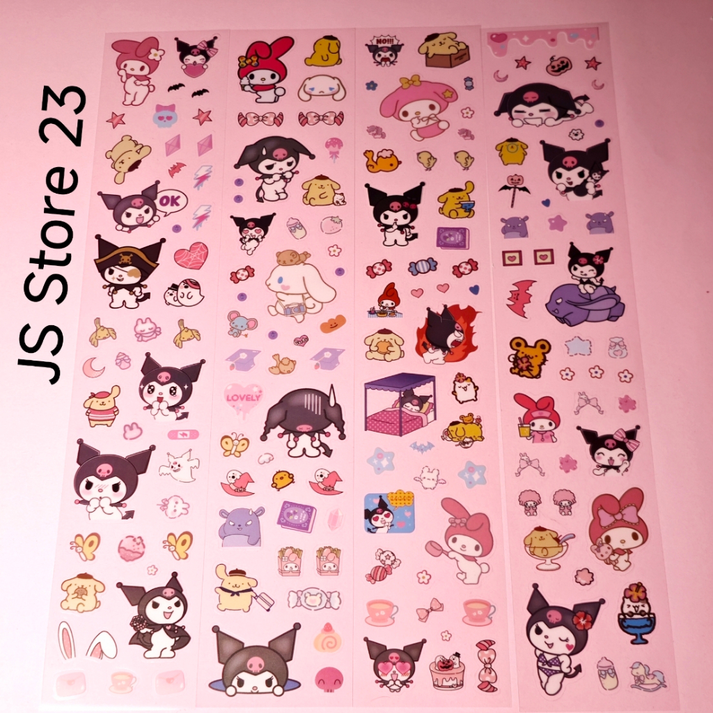 Jual 4 Lembar Stiker Karakter Sanrio Stiker Fancy Kuromi Stiker