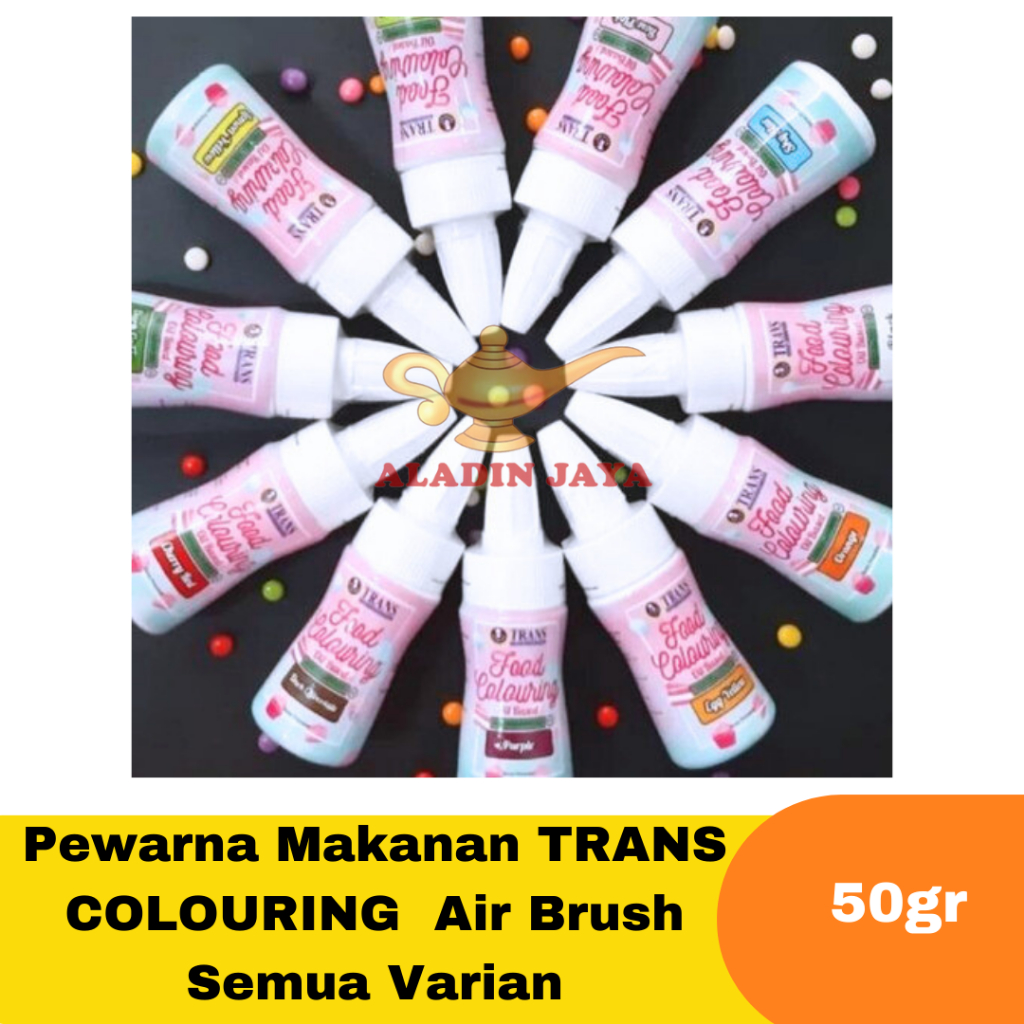 Jual Pewarna Makanan TRANS COLOURING 50Gr Air Brush Semua Varian ...