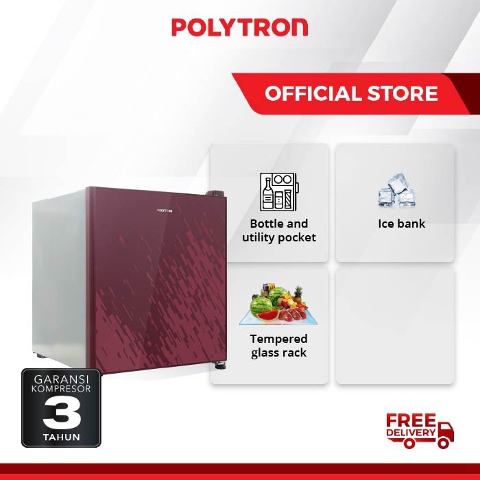 Jual Polytron Kulkas Mini Refrigerator 50L PRH 51 Merah dan Hitam ...
