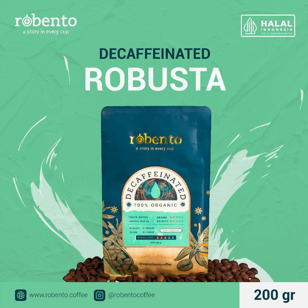 Jual Robento - Decaf Robusta 100% Grade 1 200gr | Dekaf Robusta | Biji ...