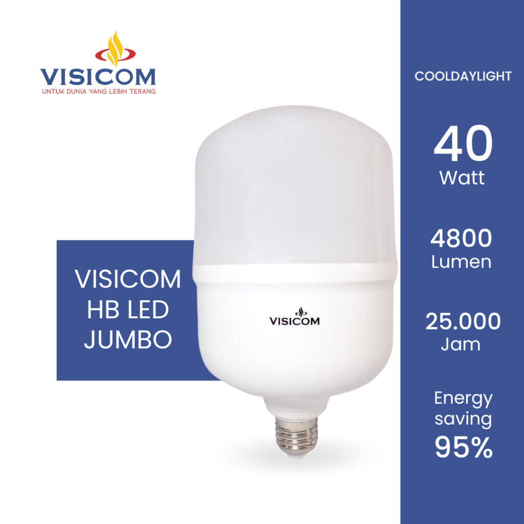 Jual VISICOM Lampu LED Kapsul Jumbo 40 Watt (HB) Hemat Energi - Cahaya Putih | Shopee Indonesia