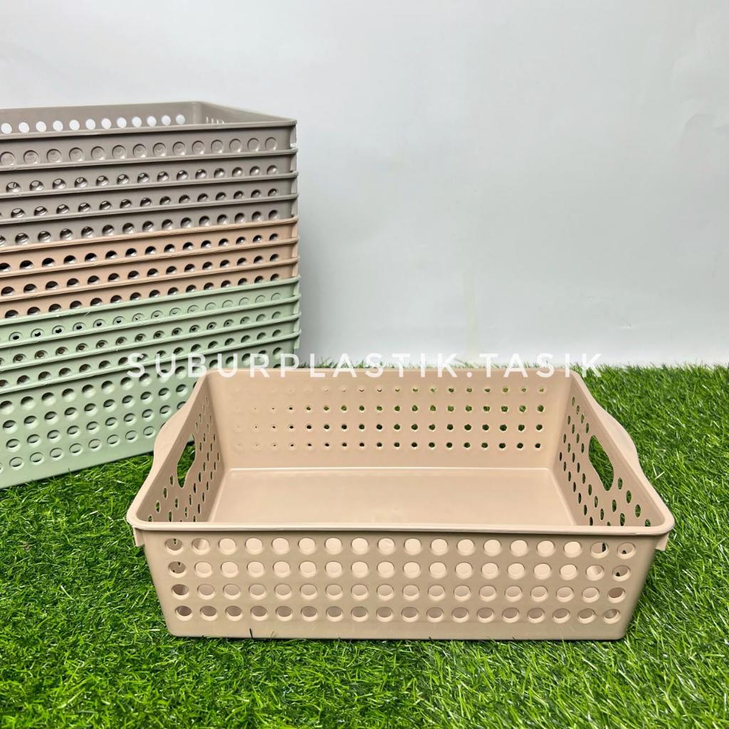 Jual [6 pcs] Keranjang Plastik Lebar Stock Basket A3 Rak Tempat ...