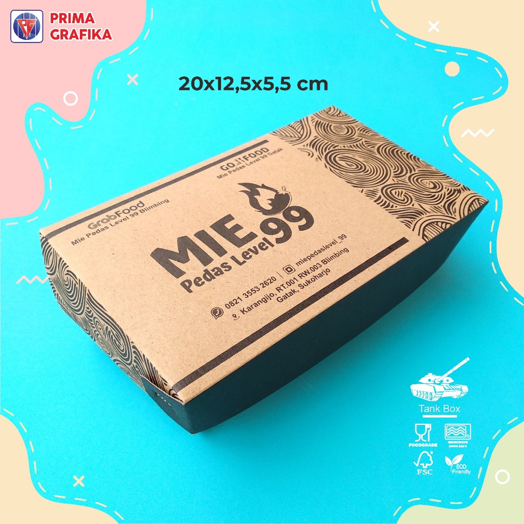 Jual Custom Lunchbox Size L Kraft - Box Makan Paperbox Packaging ...