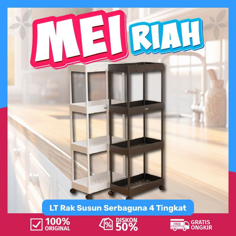 Jual LT Rak Susun Serbaguna 4 Tingkat Dengan Roda Rak Kamar Mandi Bahan ...