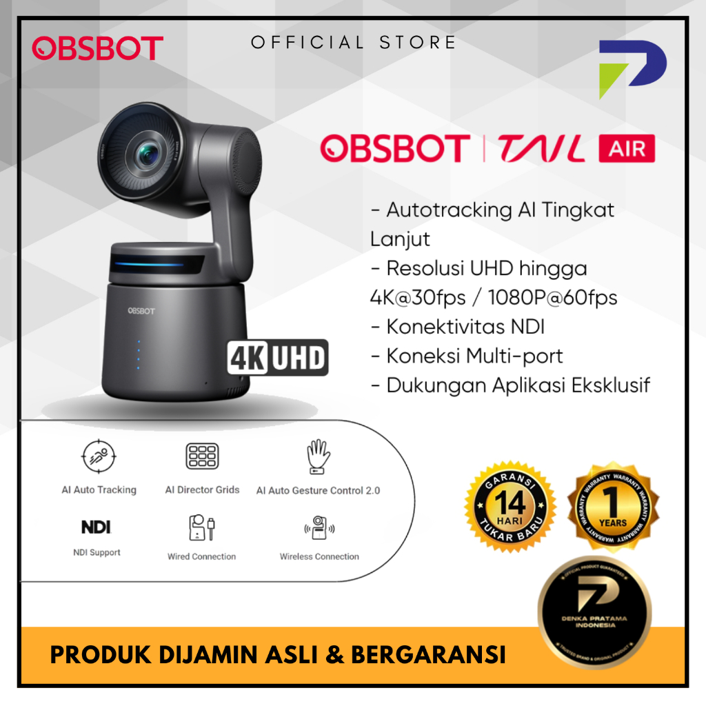 Jual OBSBOT Tail Air AI-Powered 4K PTZ Streaming Camera | Shopee Indonesia
