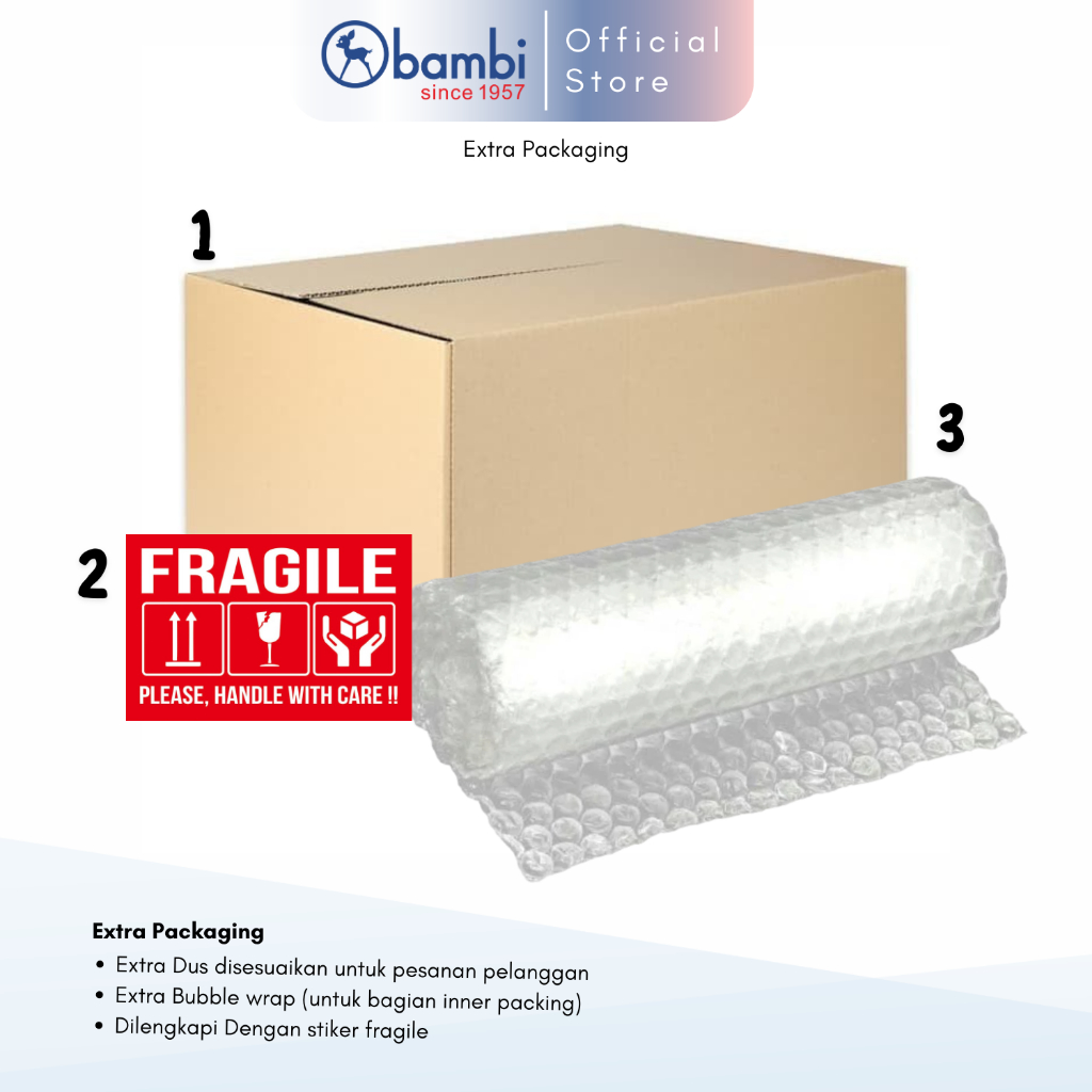 Jual Bambi Extra Packaging Double Safety Dus & Bubble Wrap | Shopee Indonesia