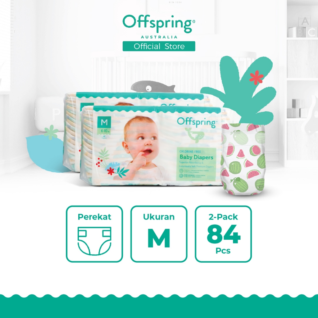 Jual Offspring Popok Bayi Diaper SAP Bebas Klorin - Twin pack -Perekat ...