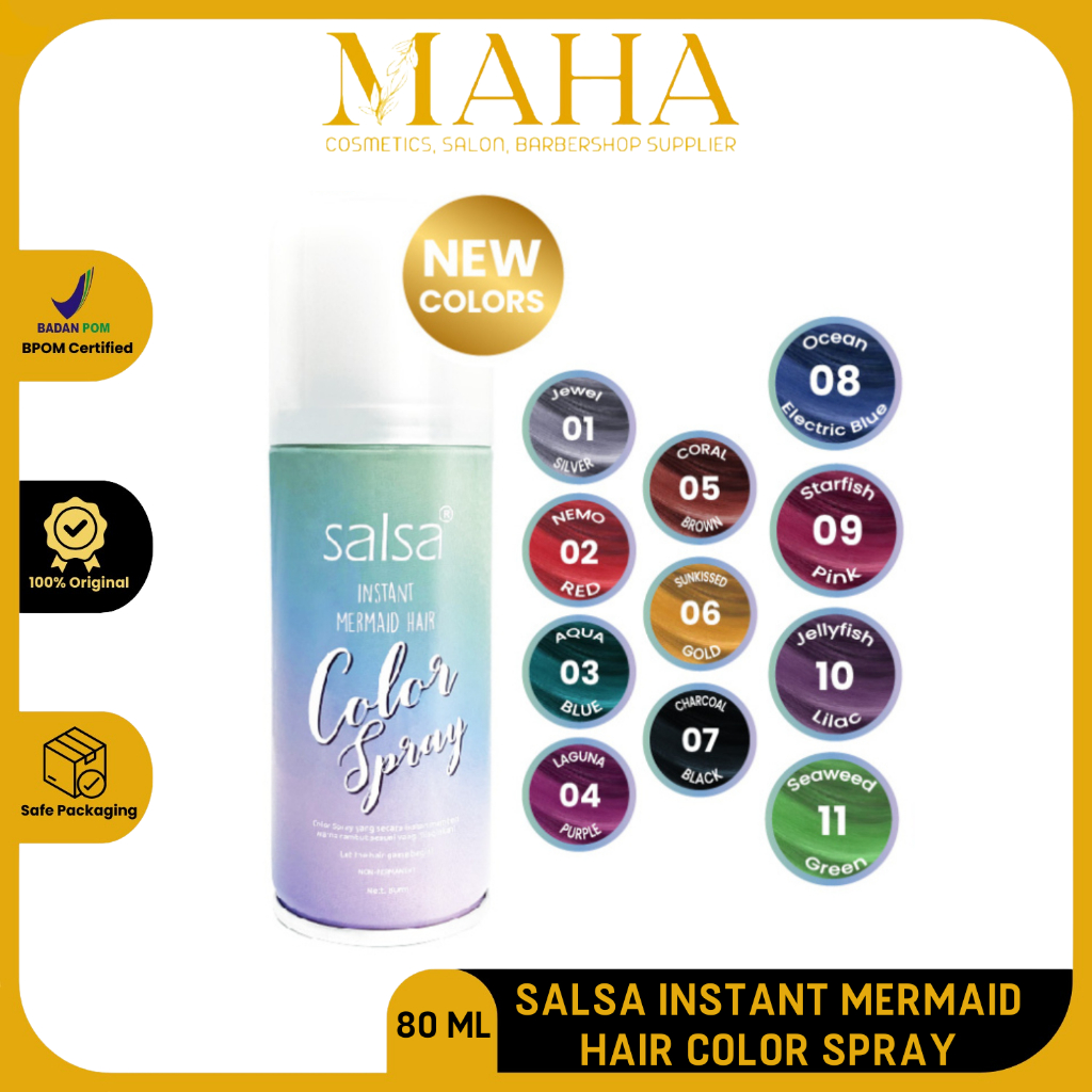 Jual SALSA INSTANT MERMAID HAIR COLOR SPRAY 80ML | Shopee Indonesia