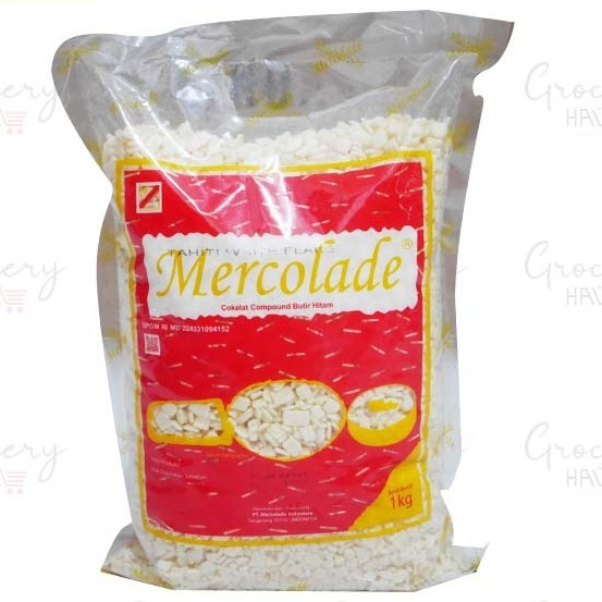 Jual Mercolade Tahiti WHITE Flake 1kg Butiran Flakes PUTIH Topping kue ...