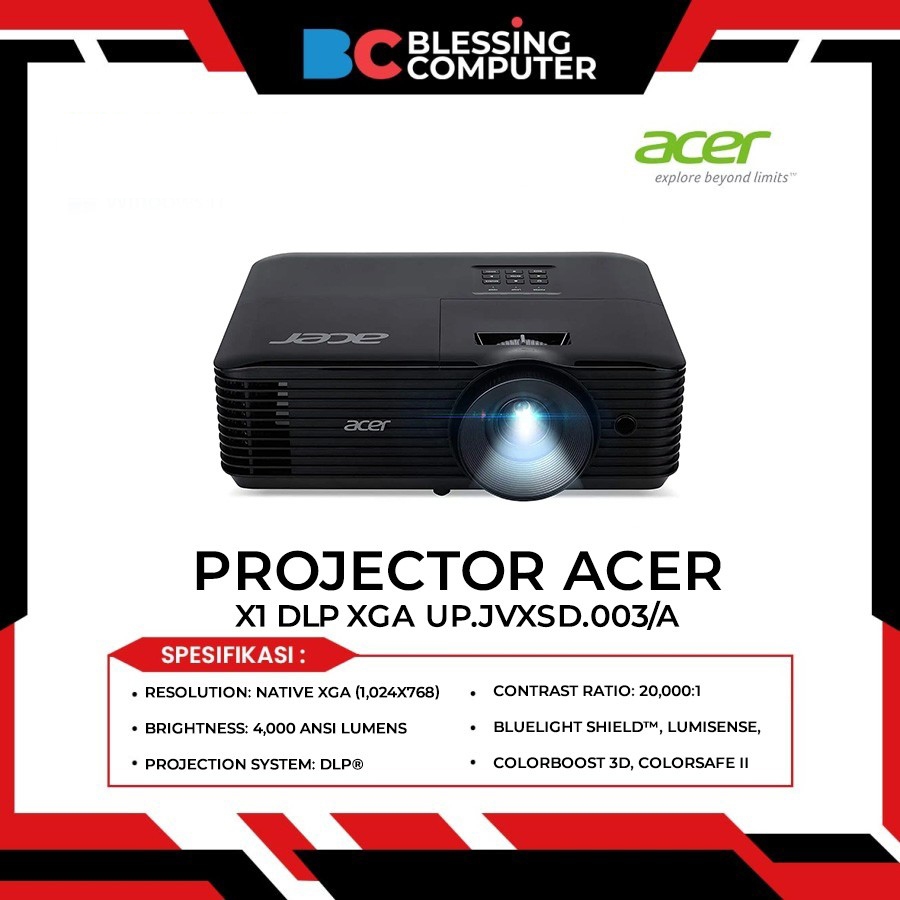 Jual PROJECTOR ACER X1 DLP XGA 4000 lumens UP.JVXSD.003/A TKDN | Shopee ...