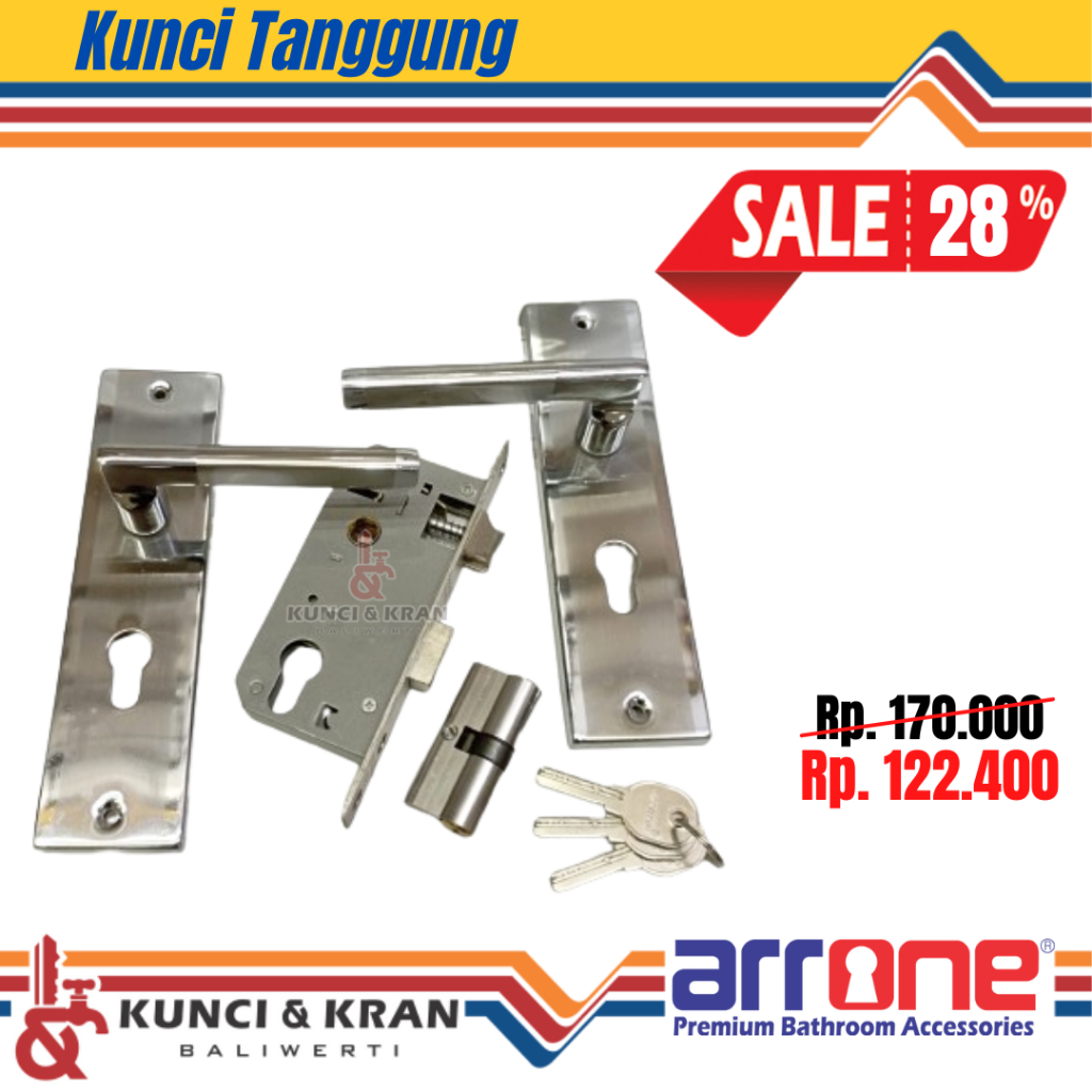 Jual Kunci Tanggung Arrone Set 0214 Sn Np Handle Pintu Lengkap Kunci Handle Kecil Pintu Kayu