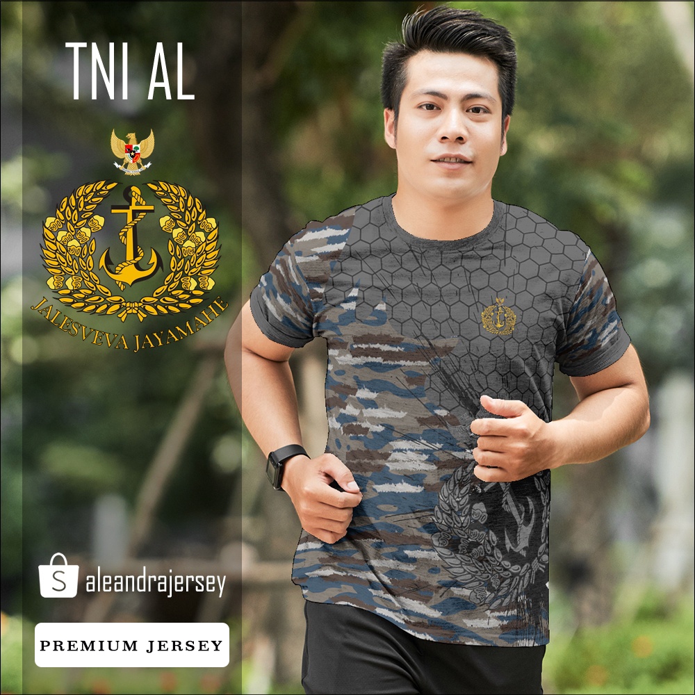 Jual Baju Kaos Jersey TNI AL 226 FullPrint Printing Custom Premium | Shopee Indonesia