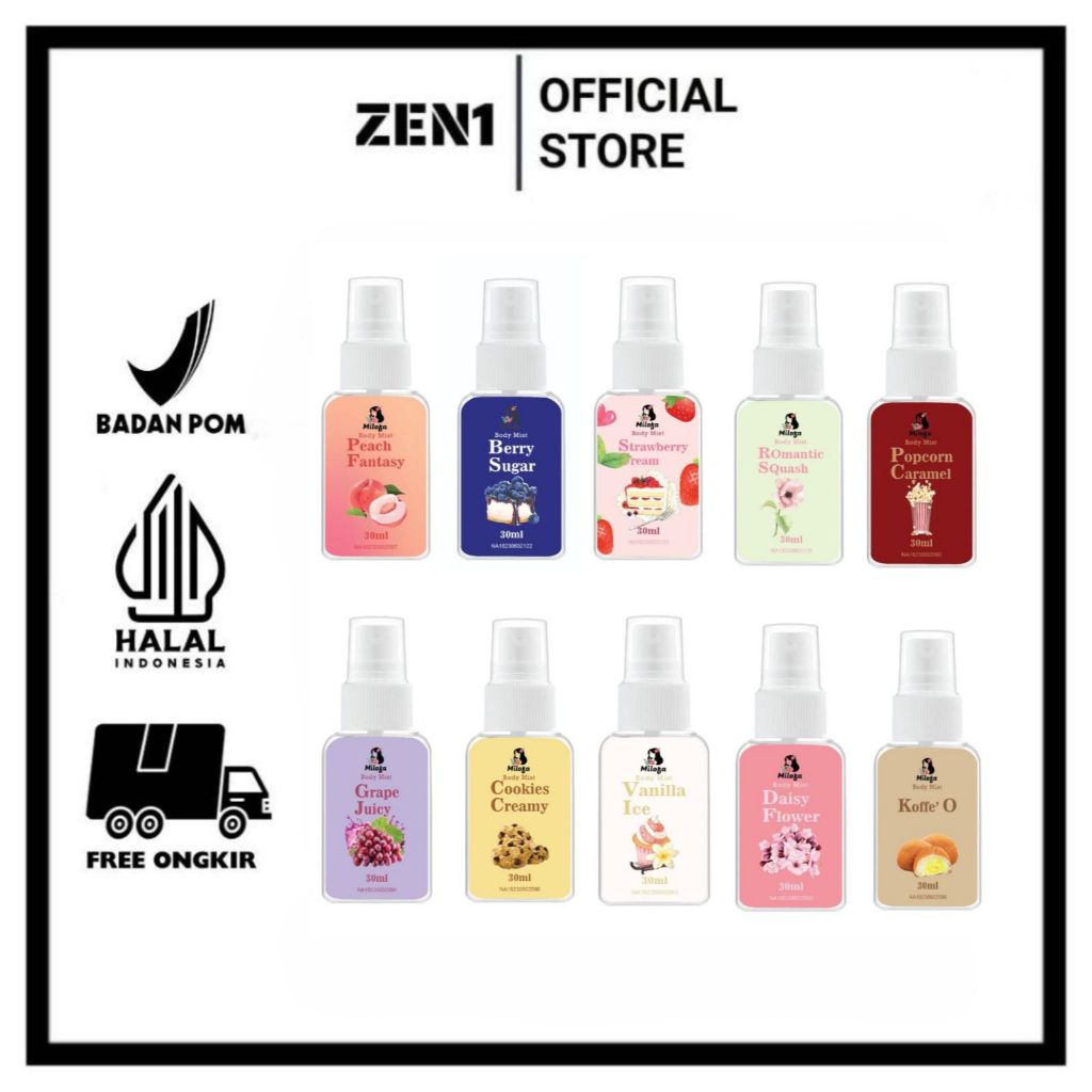 Jual ZEN1 - [BPOM] PARFUM BODY MIST MILOFA 30ML NON BOX PREMIUM ...