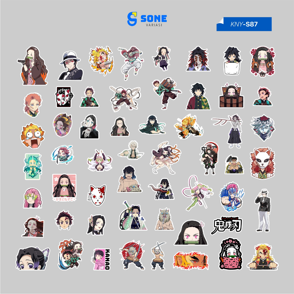 Jual Stiker Anime Demon Slayer Kimetsu no Yaiba Paper Vinyl Waterproof ...