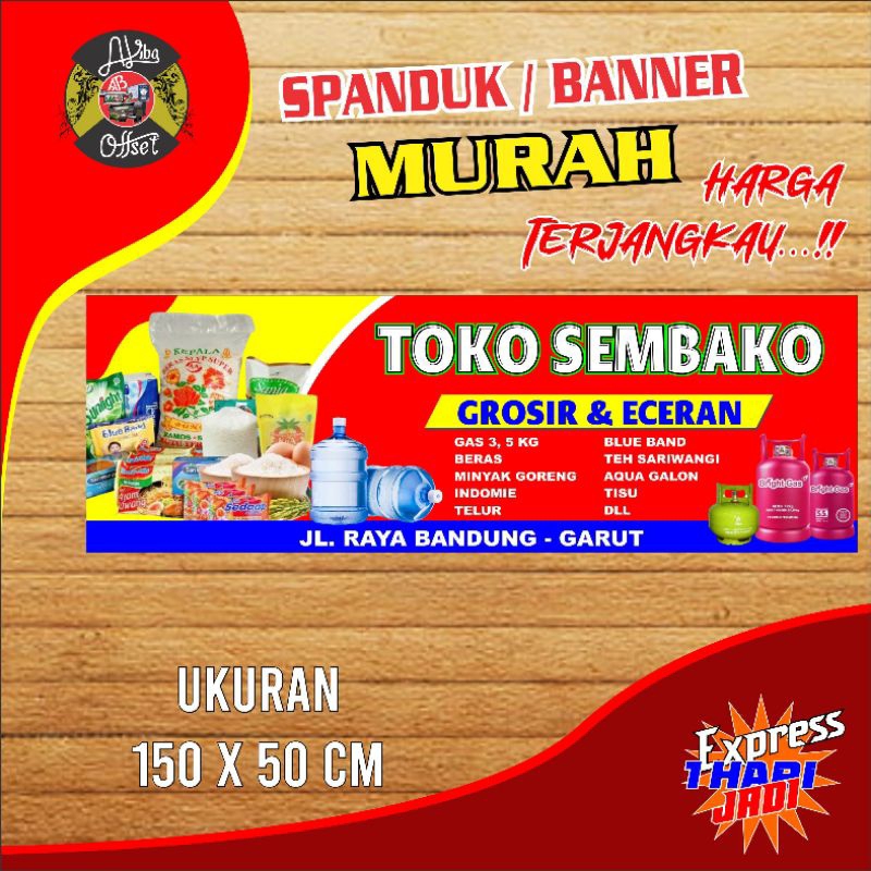 Jual SPANDUK / BANNER SEMBAKO (BISA CUSTOM) UKURAN 150X50CM | Shopee Indonesia