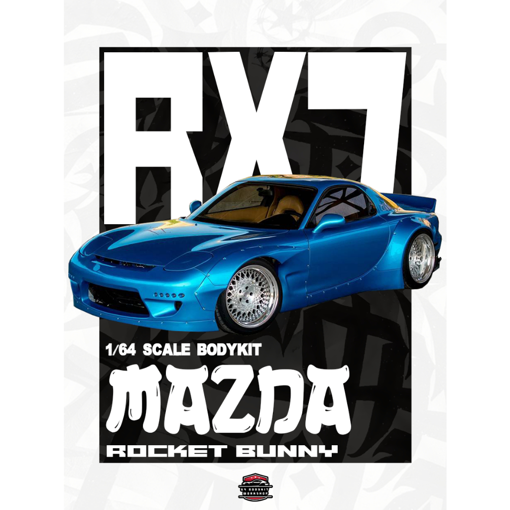 Jual Wide BodyKit Instant BW3 Custom MAZDA RX7 PANDEM ROCKET BUNNY DIECAST 1/64 | Shopee Indonesia