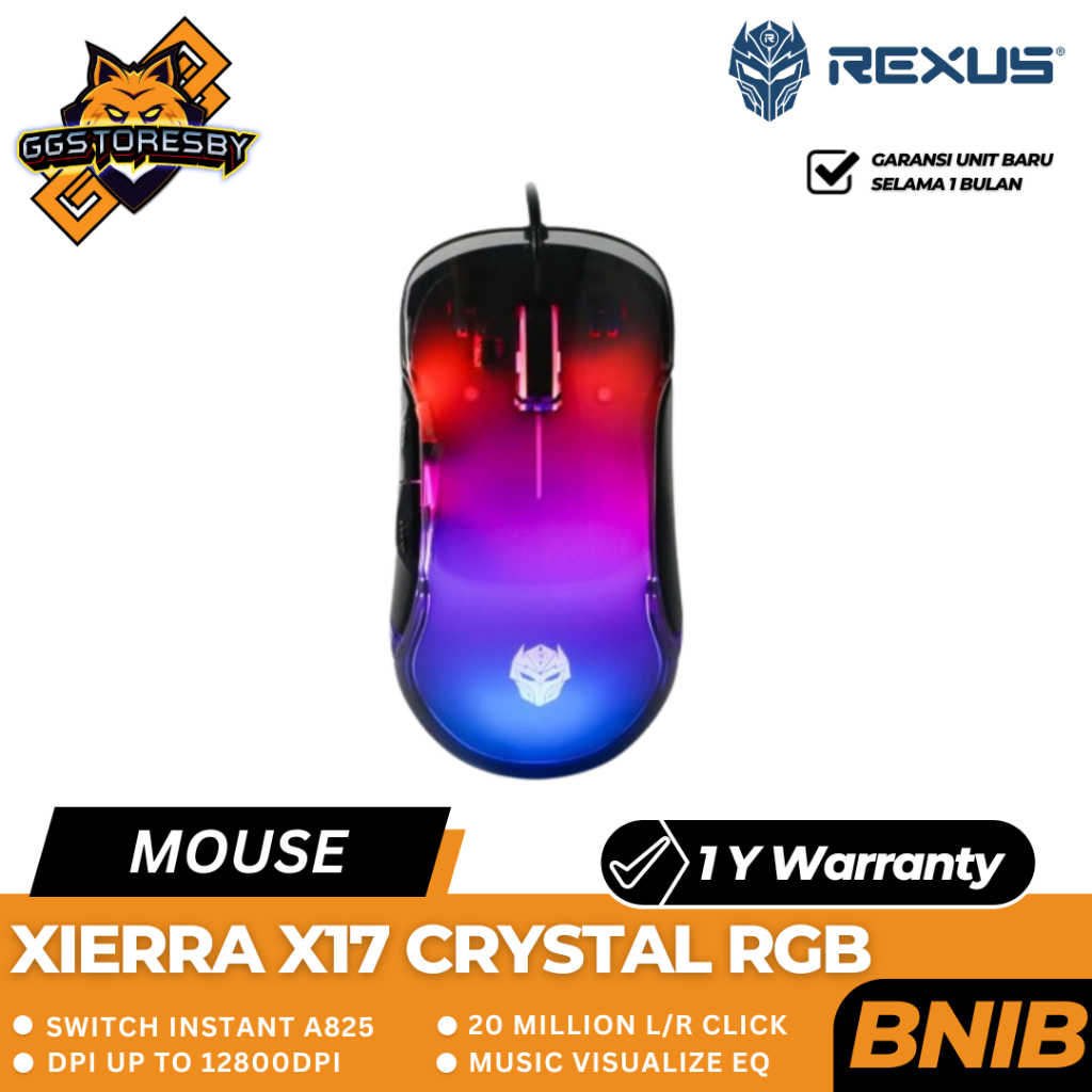 Jual Rexus Xierra X17 Crystal Rgb Gaming Mouse | Shopee Indonesia