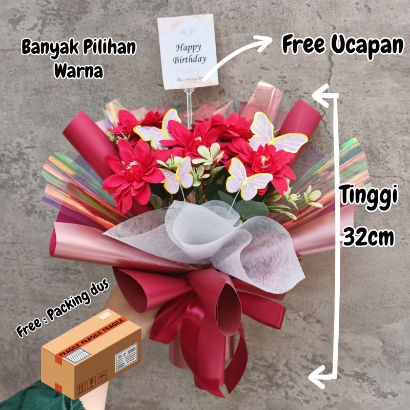 Jual BUKET BUNGA HOLOGRAM / BUKET HOLO MEDIUM + KUPU-KUPU | Shopee ...