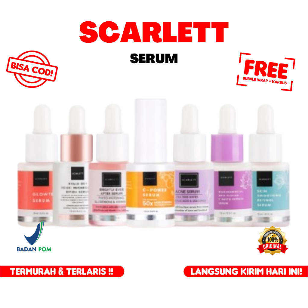 Jual Scarlett Whitening Serum (Ready Glowtening) Acne Brightly Ever ...