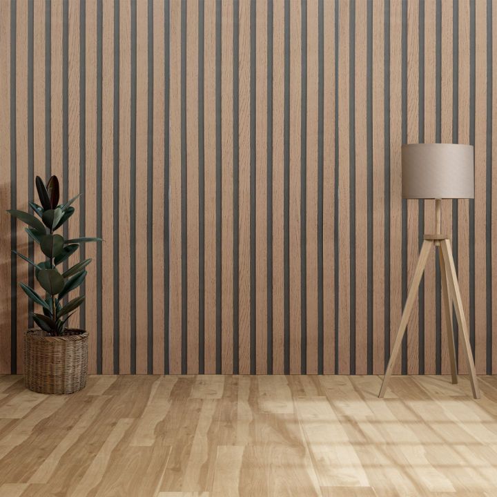 Jual Wallpaper Sticker Garis Papan Kayu Minimalis GH281-1 warna coklat ...