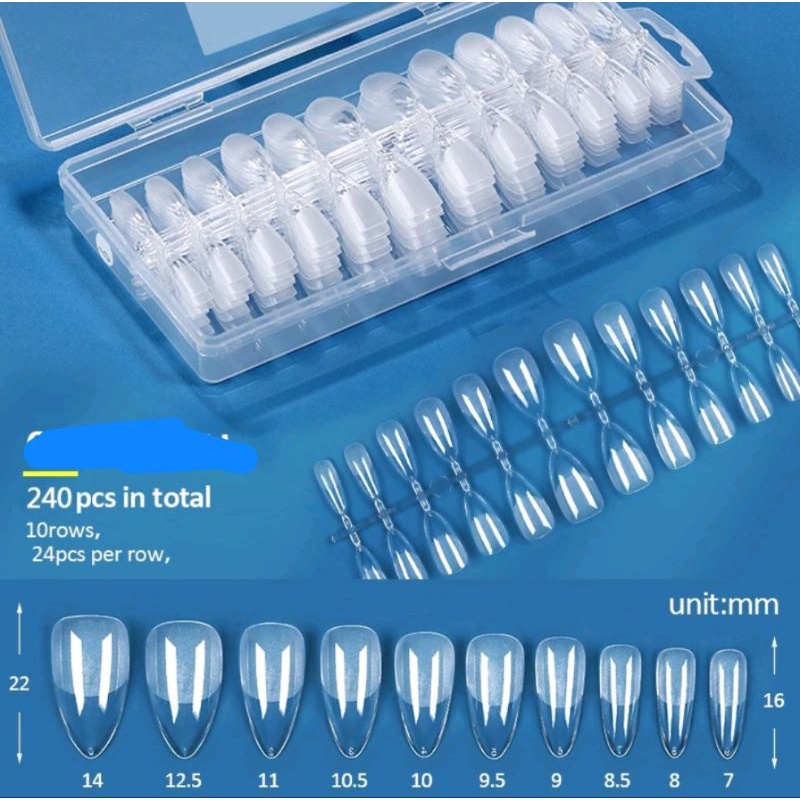 Jual Kuku palsu putih transparan bening polos manicure kuku extension ...