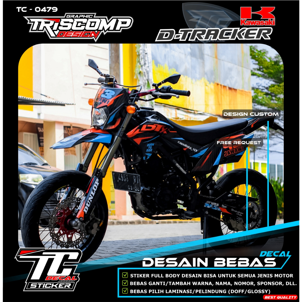 Jual List variasi Decal DTX dtracker 150 new warna hitam motif orage ...