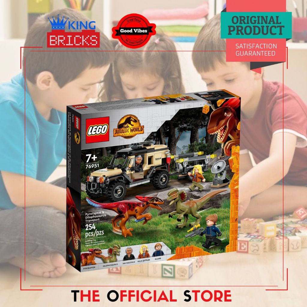 Jual LEGO Original JURASSIC WORLD 76951 Pyroraptor And Dilophosaurus ...