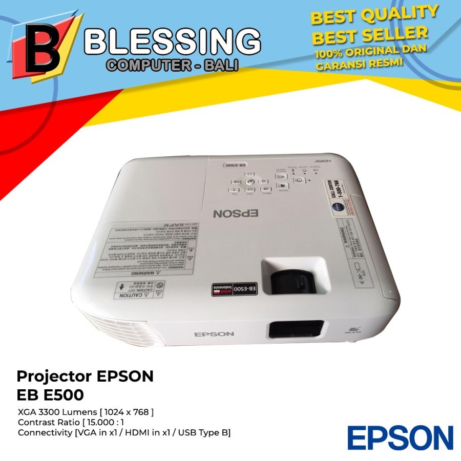 Jual Projector EPSON EB E500 XGA 3300 Lumens [1024 x 768] | Shopee ...