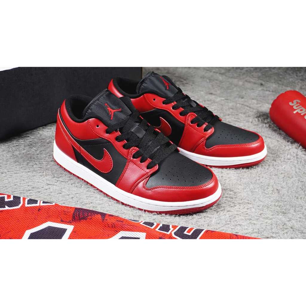 Jual JORDAN 1 LOW REVERSE BRED - GYM RED BLACK GYM RED WHITE | Shopee ...