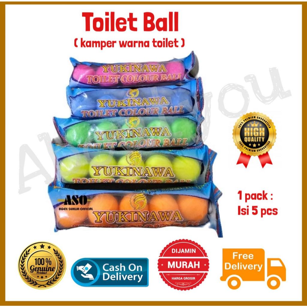 Jual Pack 5 TOILET BALL Besar Warna Bola Kamper Toilet Serbaguna Kamper ...