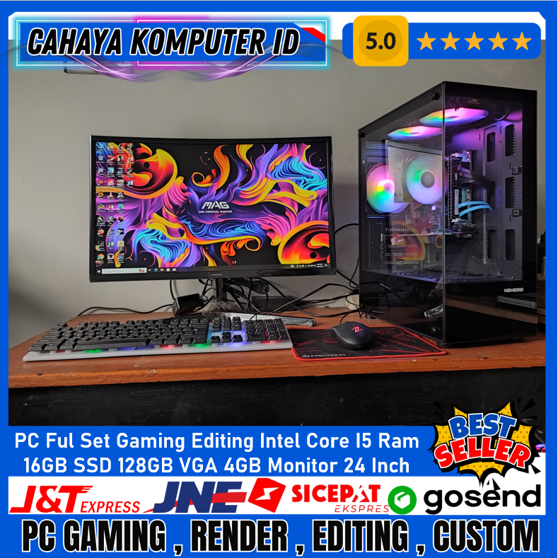 Jual PC Ful Set Gaming Editing Intel I5 Ram 16GB SSD 128GB VGA 4GB ...