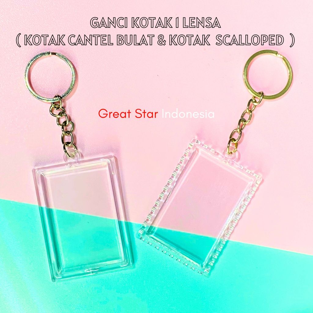 Jual GANTUNGAN KUNCI/GANCI INSERT PAPER KOTAK CANTEL BULAT 1 LENSA ...