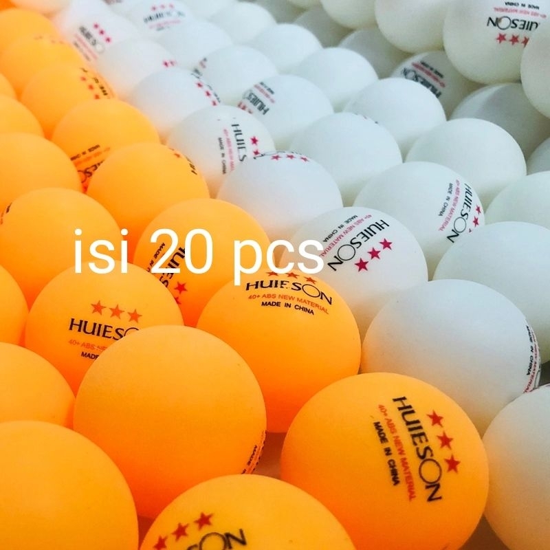 Jual Bola tenis meja pingpong, ping pong, pimpong HUIESON NEW MATERIAL 40+ 3 STARS (20 pcs ...