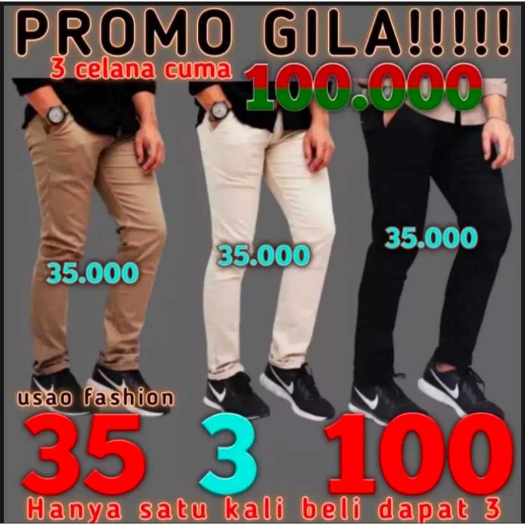 Jual CELANA CHINO RIP PANJANG SUPER JUMBO RIB KOLOR PROMO PAKET BELI 1 DAPET 3 PCS PANJANG ...