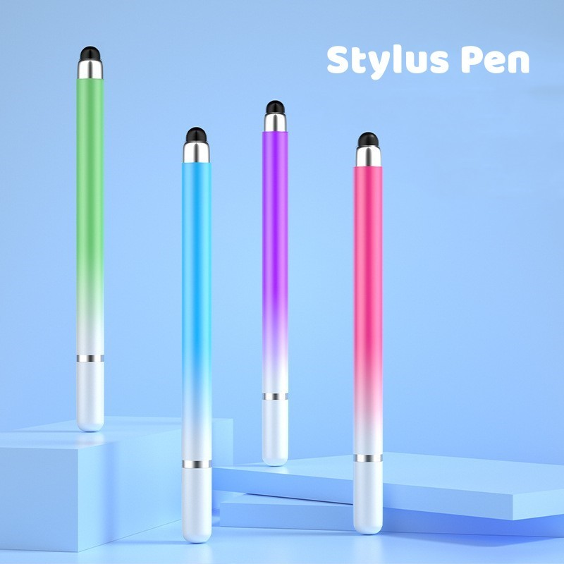 Jual Stylus pen 2in1 warna gradasi Microfiber head touch tablet drawing ...