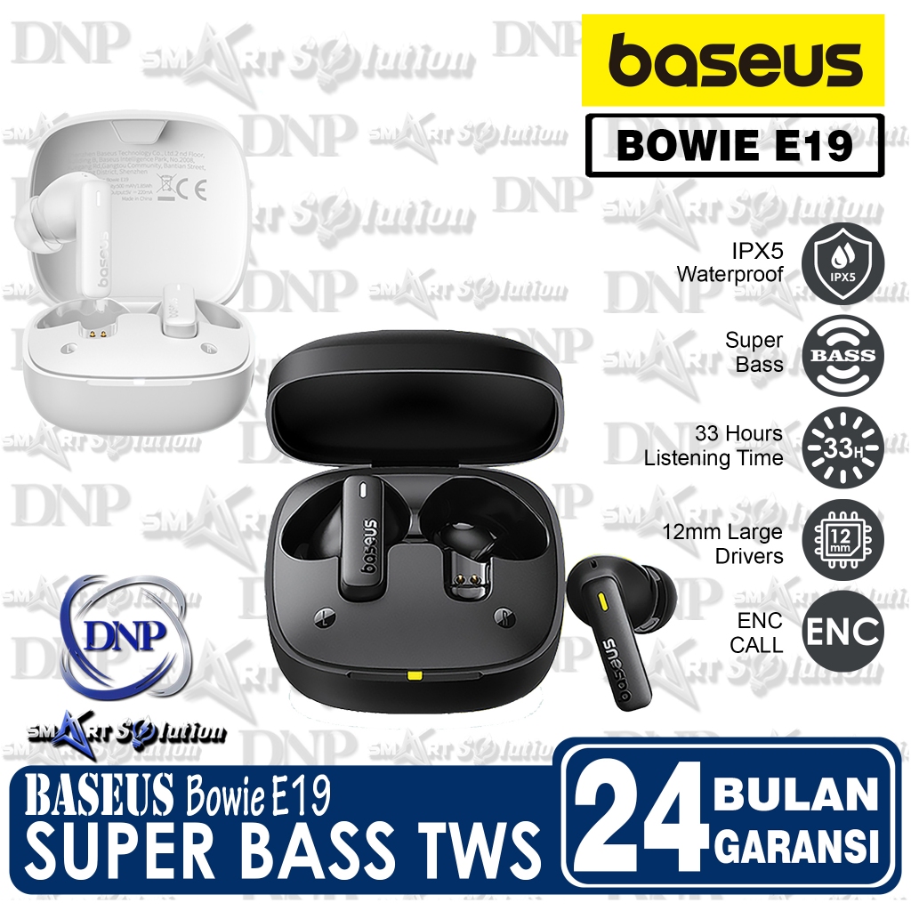 Jual Baseus E19 Super Bass TWS ENC True Wireless Earbuds Earphone | Shopee Indonesia
