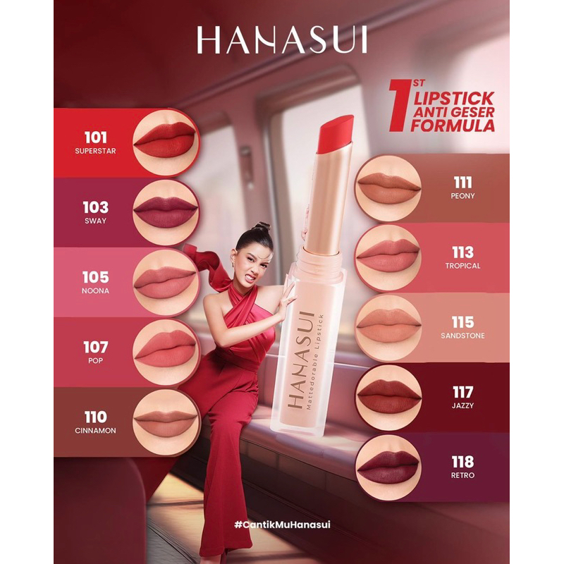 Jual HANASUI MATTEDORABLE LIPSTICK | Shopee Indonesia