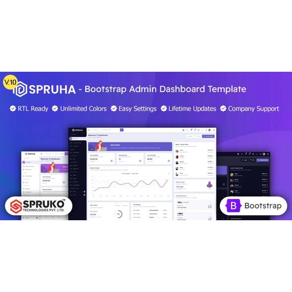 Jual Bootstrap 5 - Spruha v10.0 Premium Admin Dashboard HTML Template | Shopee Indonesia