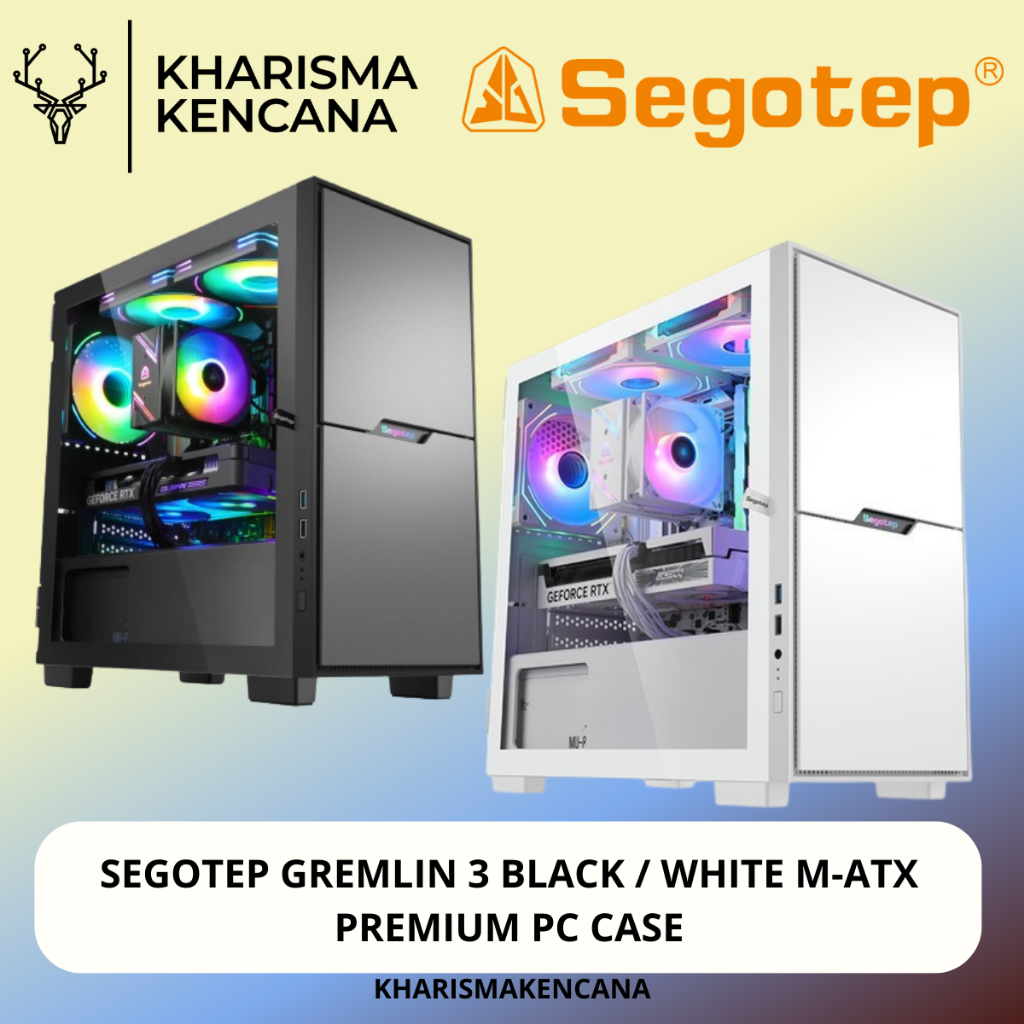 Jual SEGOTEP GREMLIN 3 BLACK / WHITE M-ATX PREMIUM PC CASE | Shopee ...