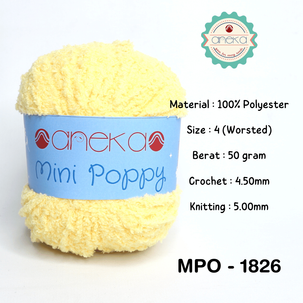 Jual ANEKA - Benang Rajut Handuk Mini Poppy / Towel Yarn - 1826 ...