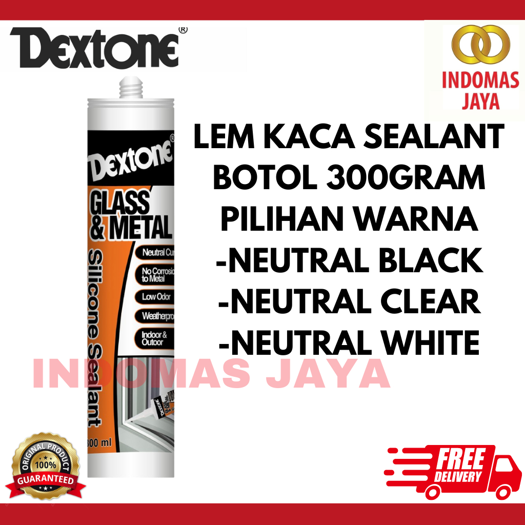 Jual LEM KACA SEALANT BOTOL - LEM KACA SILIKON SEALANT GLASS METAL DEXTONE 300ML | Shopee Indonesia