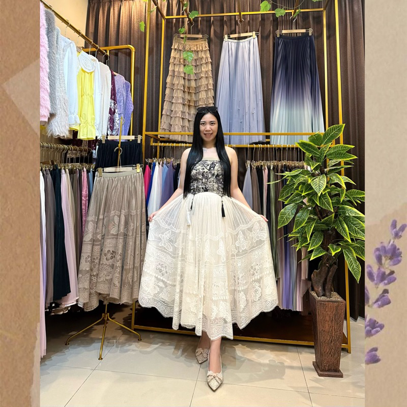 Jual FW R725 Rok Brokat Bolak Balik Plisket 7/9 Import Premium | Rok ...