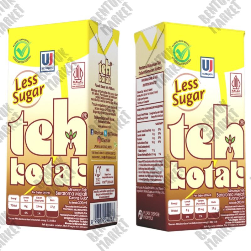 Jual TEH KOTAK Melati Less Sugar 300ml / Teh Melati / Minuman Teh ...