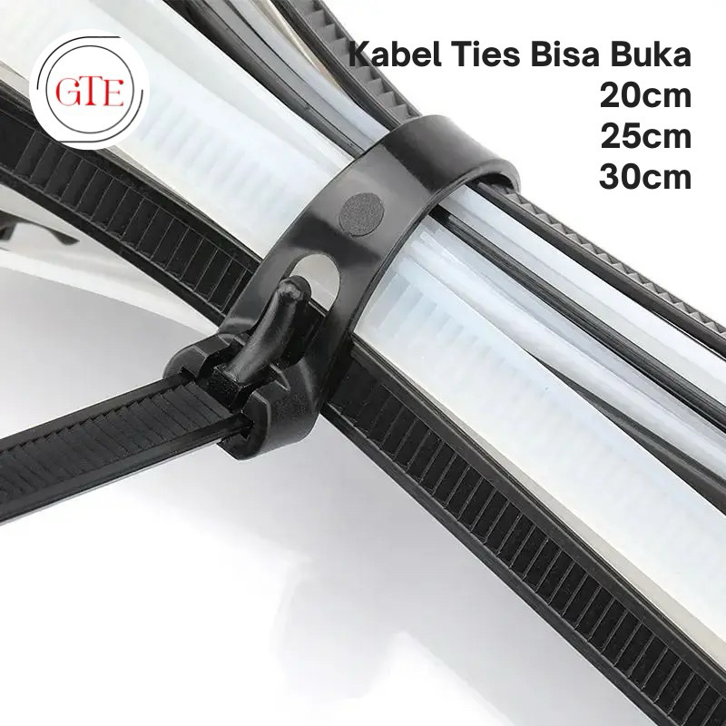 Jual Kabel Ties Bisa Buka / Reusable Cabel Ties Murah 20cm / 25cm / 30cm Warna Putih Dan Hitam ...