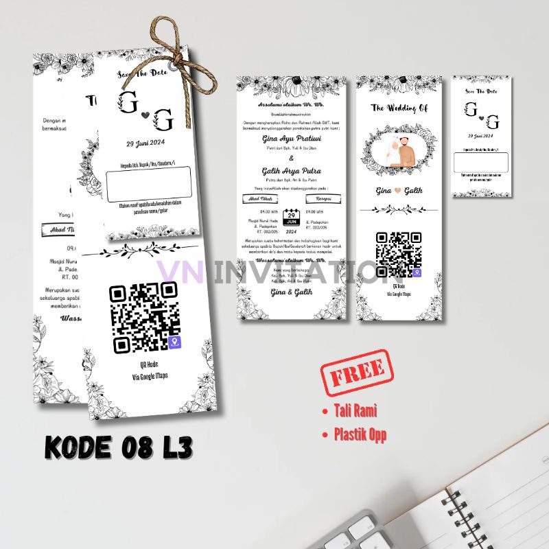 Jual CETAK UNDANGAN HANGTAG 3 LEMBAR | Shopee Indonesia